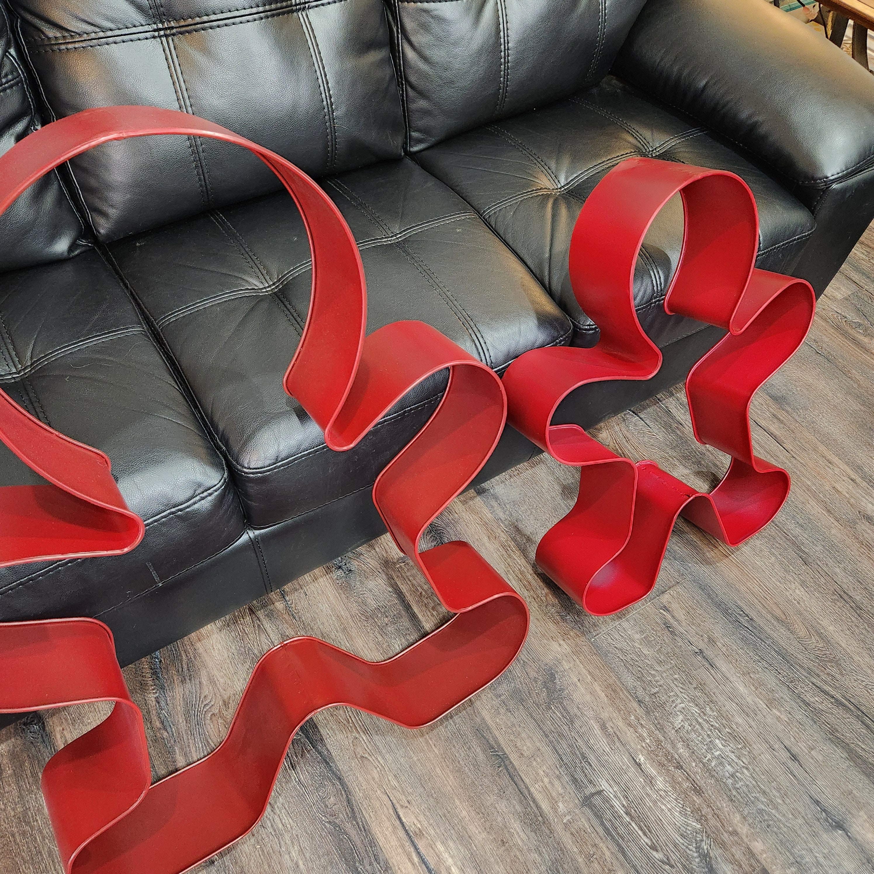 2 Giant Red Metal Gingerbread Man Cookie Cutter Style Home Decoration ...