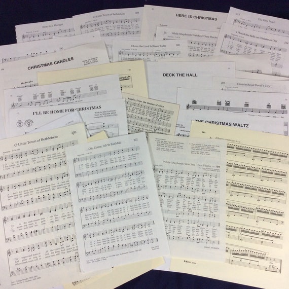 25 Large Christmas Sheet Music Pages Baby Jesus Hymn Piano | Etsy