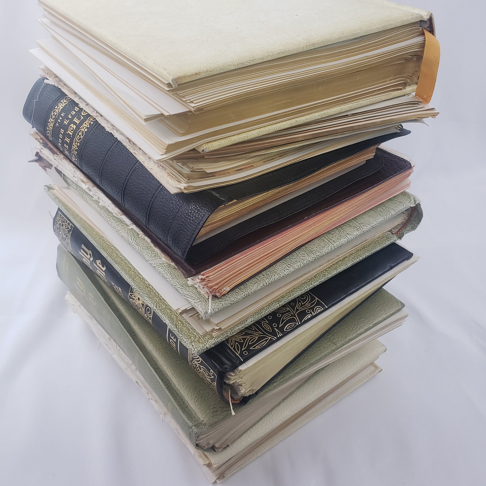 50 Vintage LARGE Holy Bible Pages Christian Worship Word of God New ...