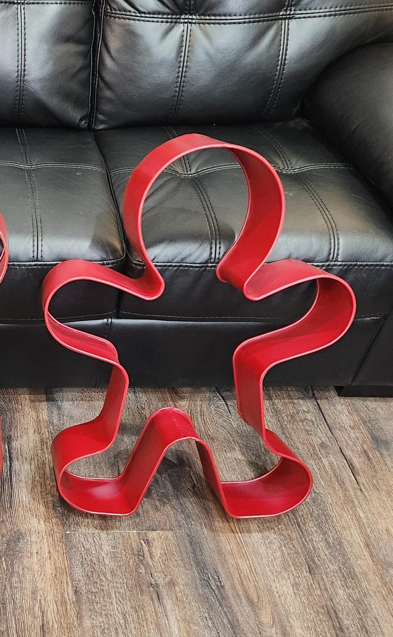 Large Red Metal Gingerbread Man Cookie Cutter Style Home Decoration ...