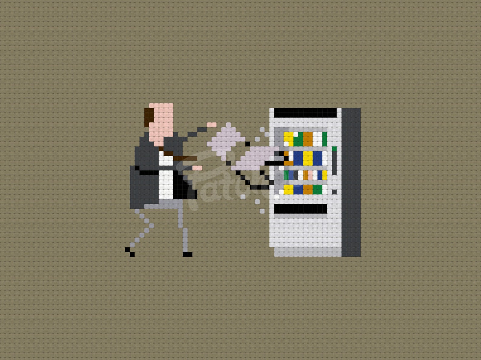 Kevin Vs the Vending Machine, Fire Drill, the Office - Cross Stitch ...
