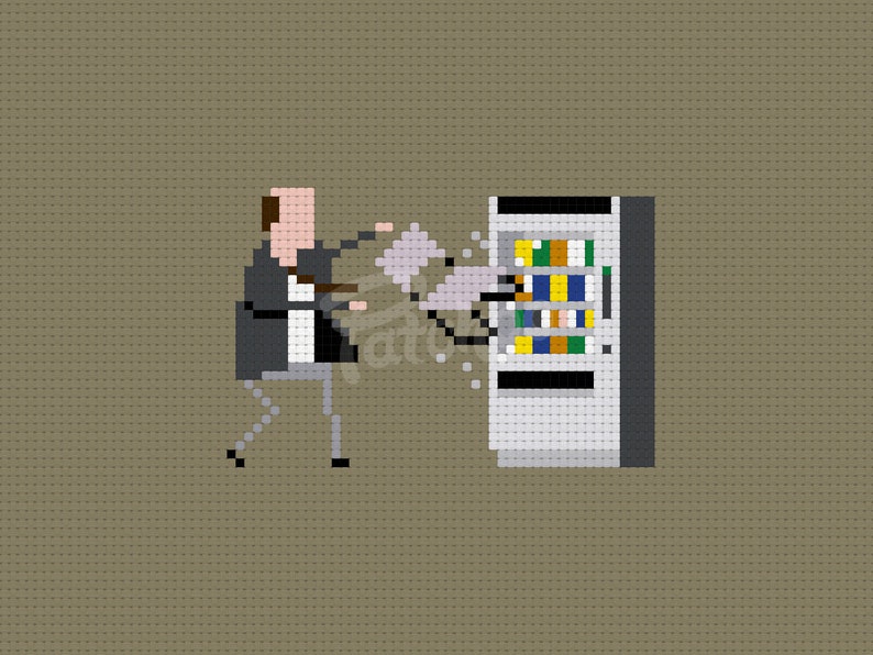 Kevin Vs the Vending Machine Fire Drill the Office Cross - Etsy