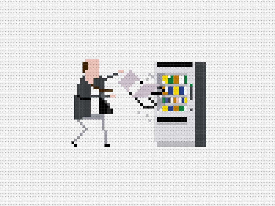 Kevin Vs the Vending Machine, Fire Drill, the Office - Cross Stitch ...