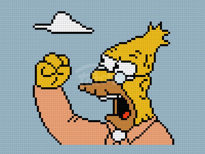 Old Man Yells at Cloud the Simpsons Cross Stitch Pattern - Etsy Canada