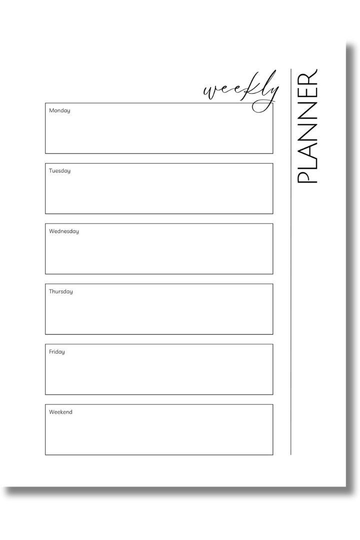 Weekly Agenda (fillable) - Planning for the Minimalist | Digital File ...