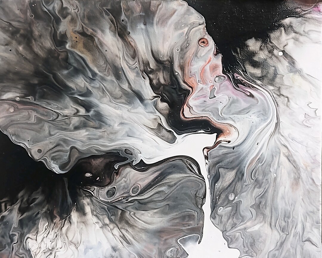 Black Bloom! Flow Painting, Pour Painting, Fluid Art, Abstract Fine Art - Etsy