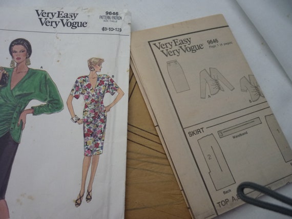 80's Uncut Vogue 9646 Sewing Pattern Women's Outfit Vintage Sewing ...