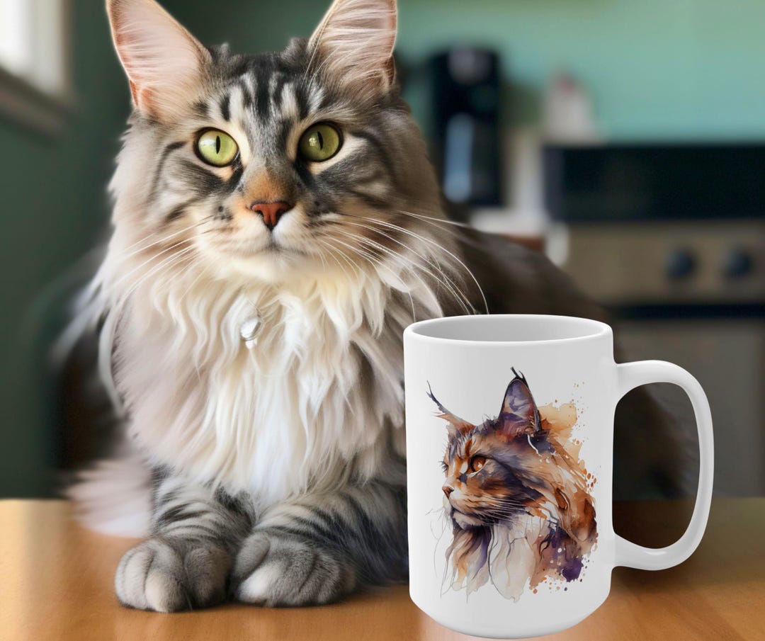 My Main Coon Cat Makes Me Happy Cat Mug 15oz - Etsy