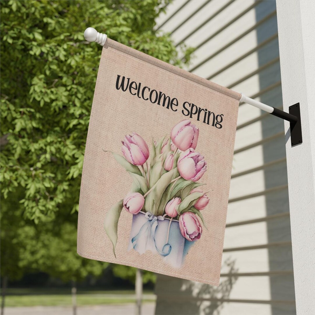 Tulip Spring Garden & House Flag - Etsy