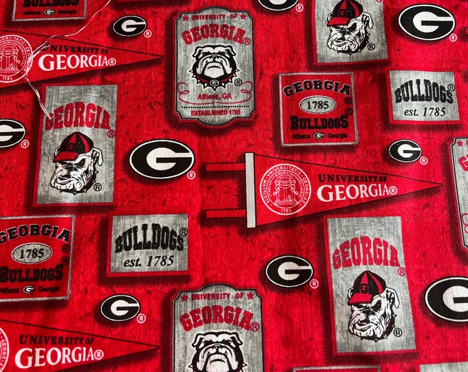 FULL YARDS: UGA University of Georgia Bulldogs Cotton Fabric - Etsy