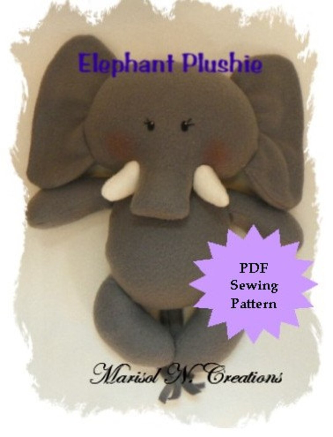Stuffed Animal Sewing Pattern, Plush Sewing Pattern PDF - Elephant ...