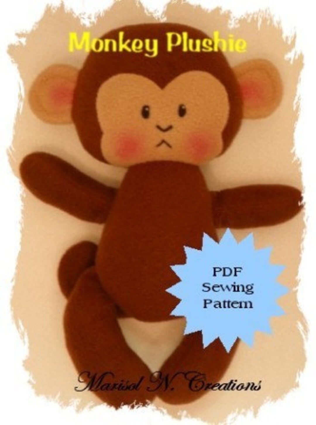 Stuffed Animal Sewing Pattern, Plush Sewing Pattern PDF - Monkey ...