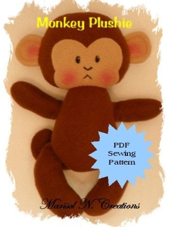 Stuffed Animal Sewing Pattern, Plush Sewing Pattern PDF - Monkey ...
