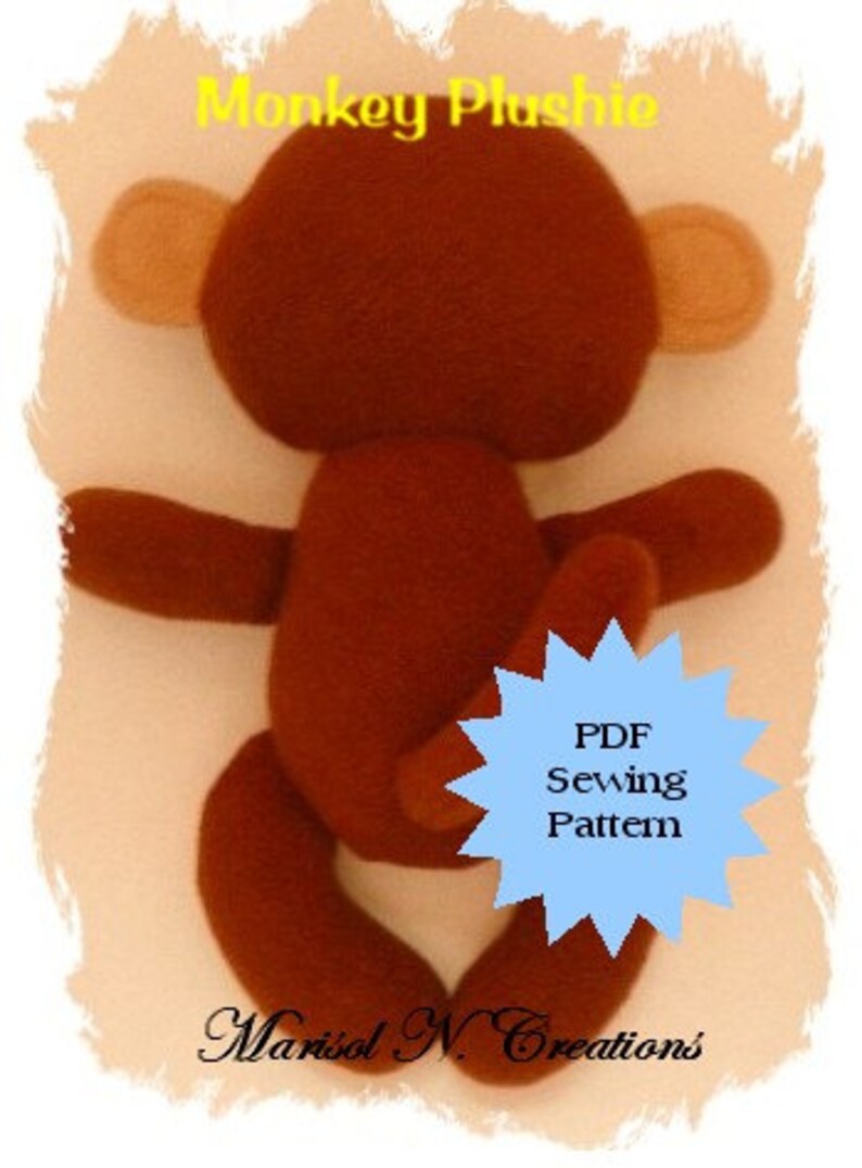 Stuffed Animal Sewing Pattern, Plush Sewing Pattern PDF - Monkey ...