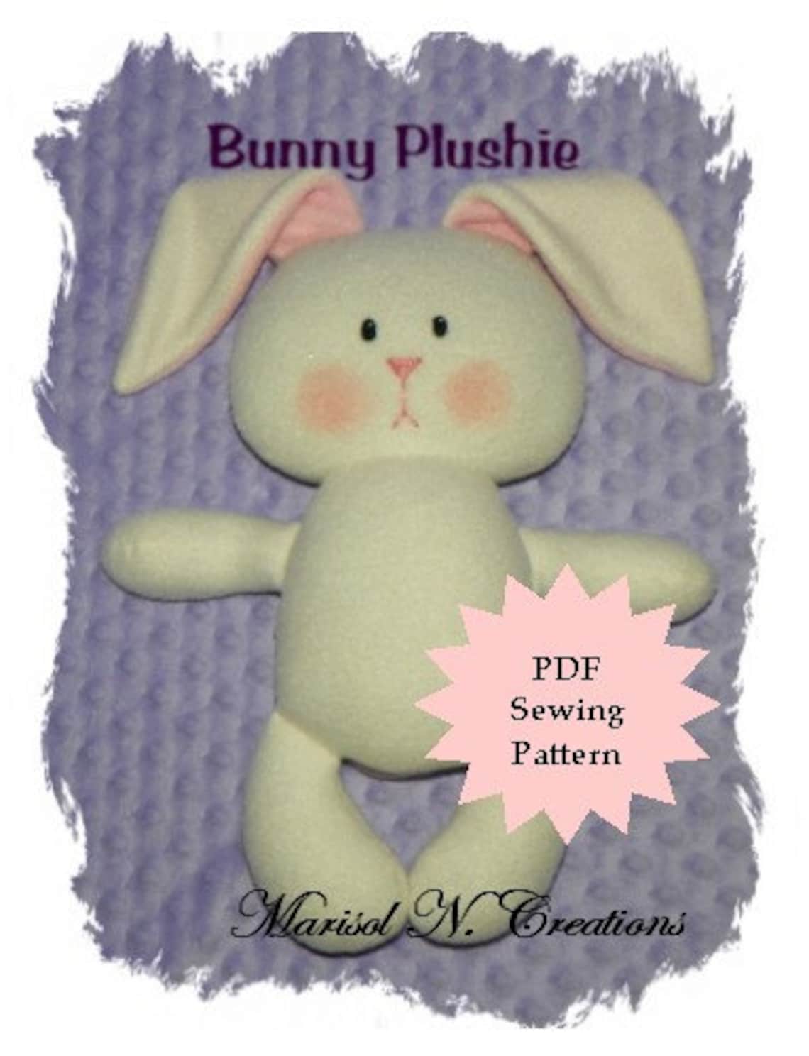 Stuffed Animal Sewing Pattern, Plush Sewing Pattern PDF - Bunny, Softie ...