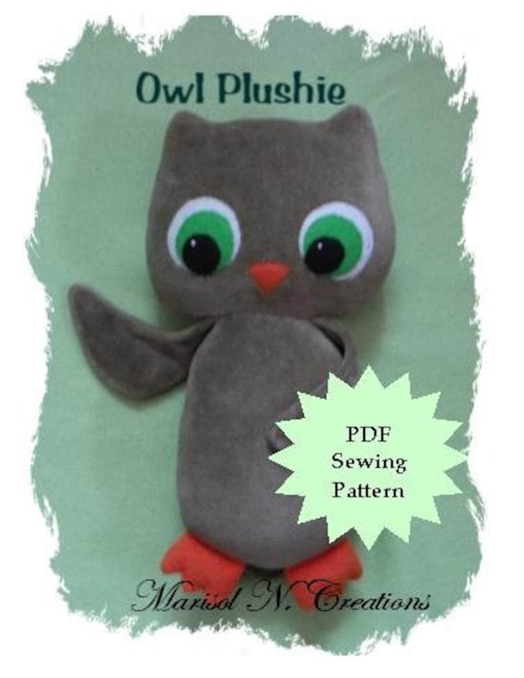 Stuffed Animal Sewing Pattern, Plush Sewing Pattern PDF - Owl, Softie ...