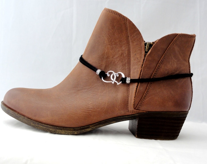 Boot Ankle Bracelets Double Hearts Boot Bracelet Love's - Etsy