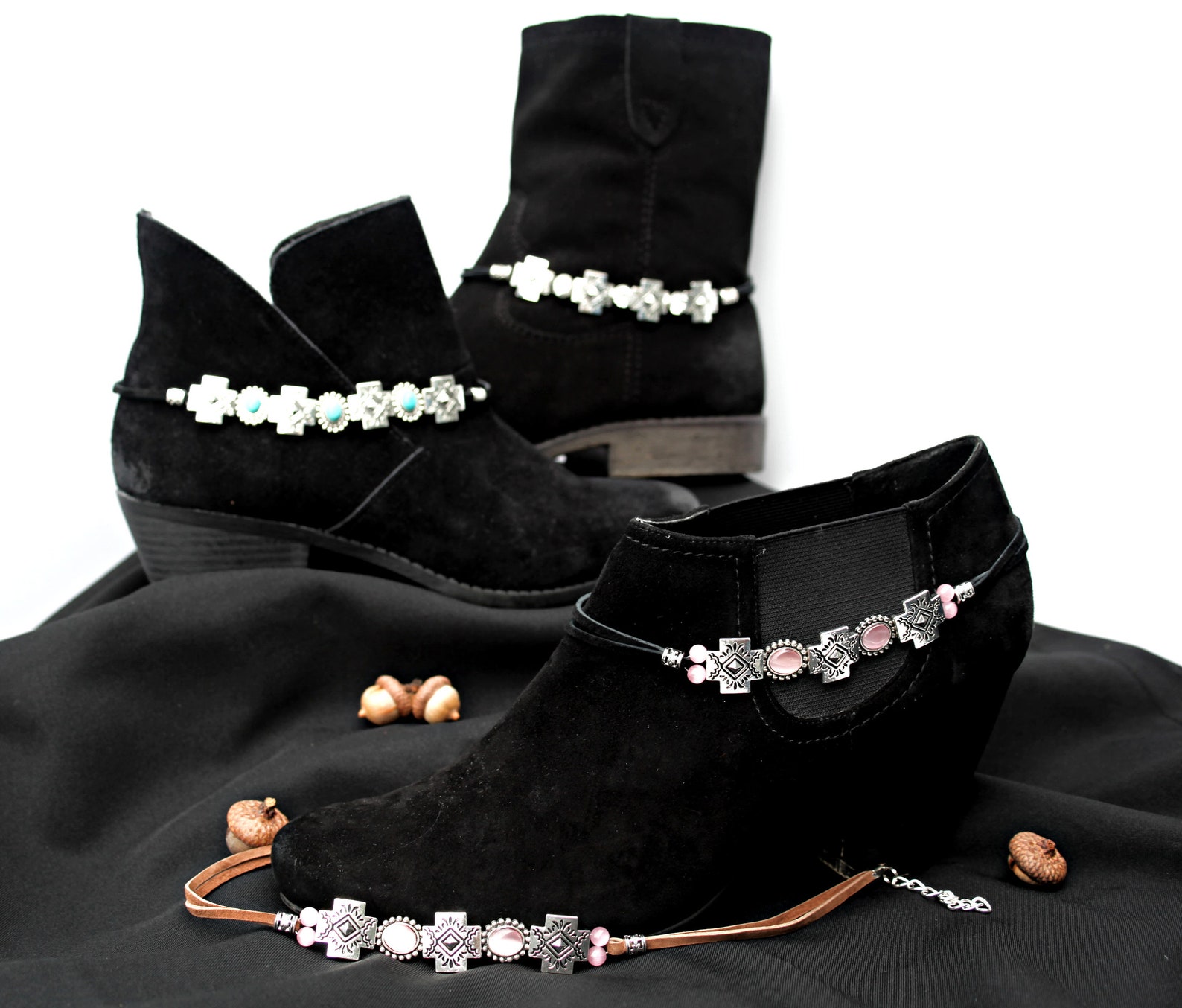 Pink and Silver Southwestern Style Cowboy Boot Bracelet in | Etsy