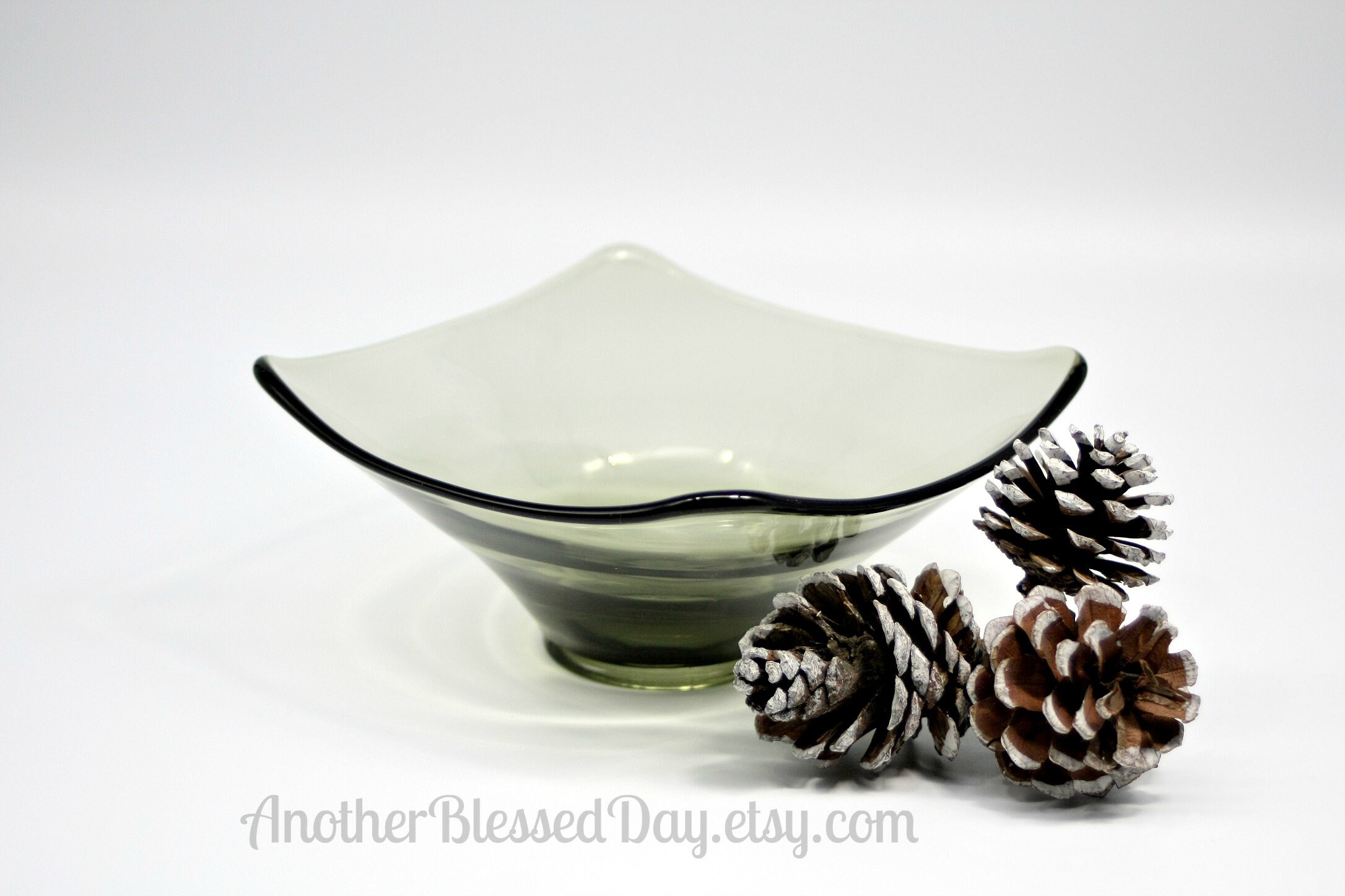 Viking Charcoal Square Bon Bon/viking Charcoal Candy Dish/mid - Etsy