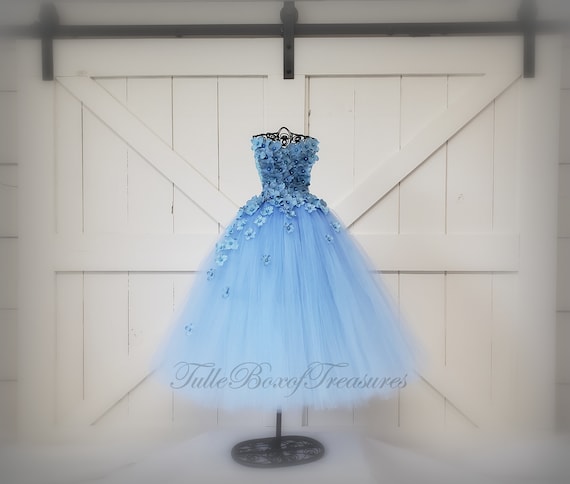 Light Blue/periwinkle Hydrangea Tulle Dress | Etsy