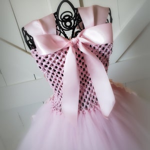 Light Pink Hydrangea Tulle Dress With Ribbon Straps/unique Flower Girl ...