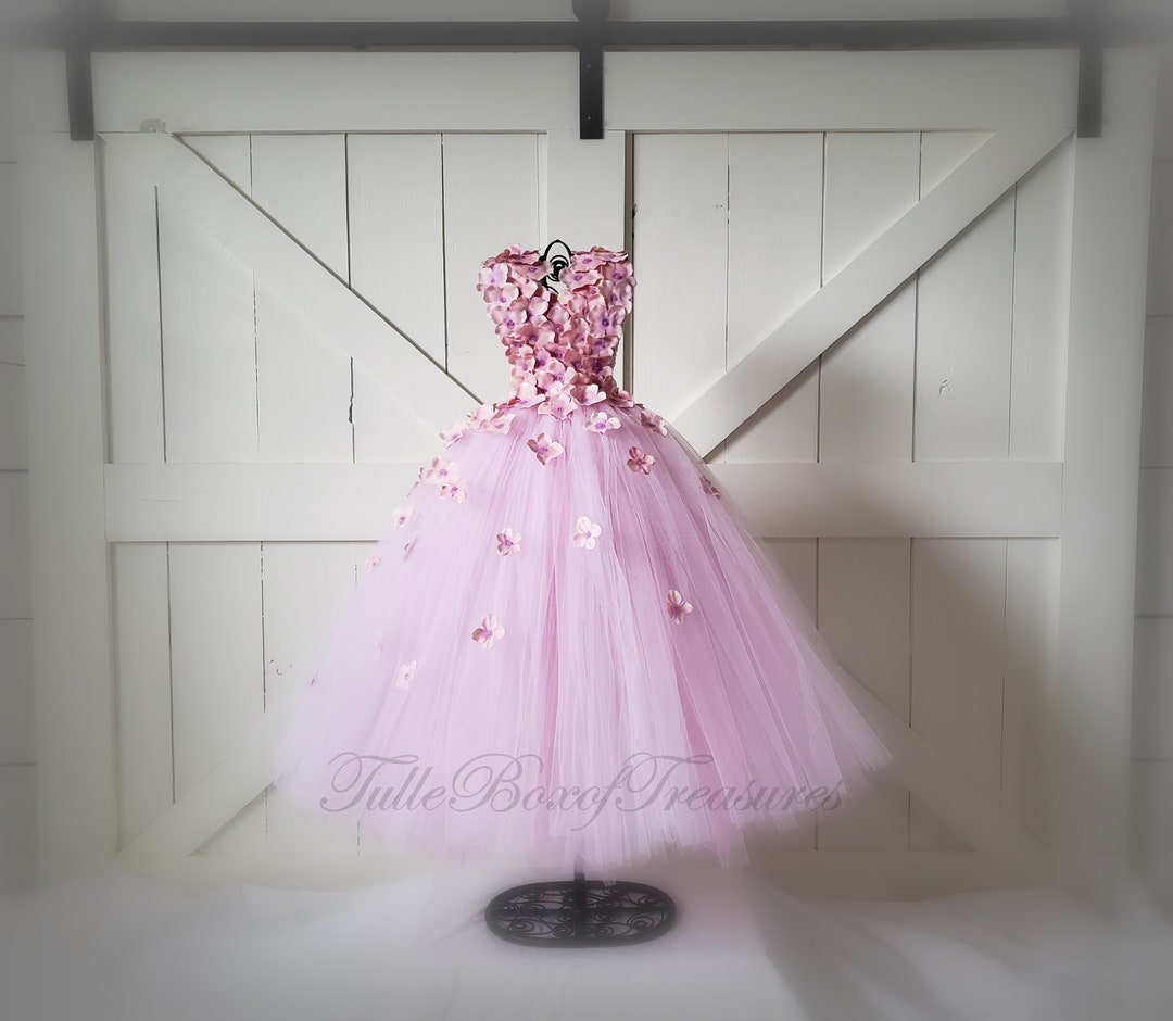 Shades of Pink Flower Girl Dress With Flower Straps - Etsy