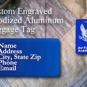 U.S. Air Force Academy Custom Engraved Luggage Tags, Laser Engraved ...