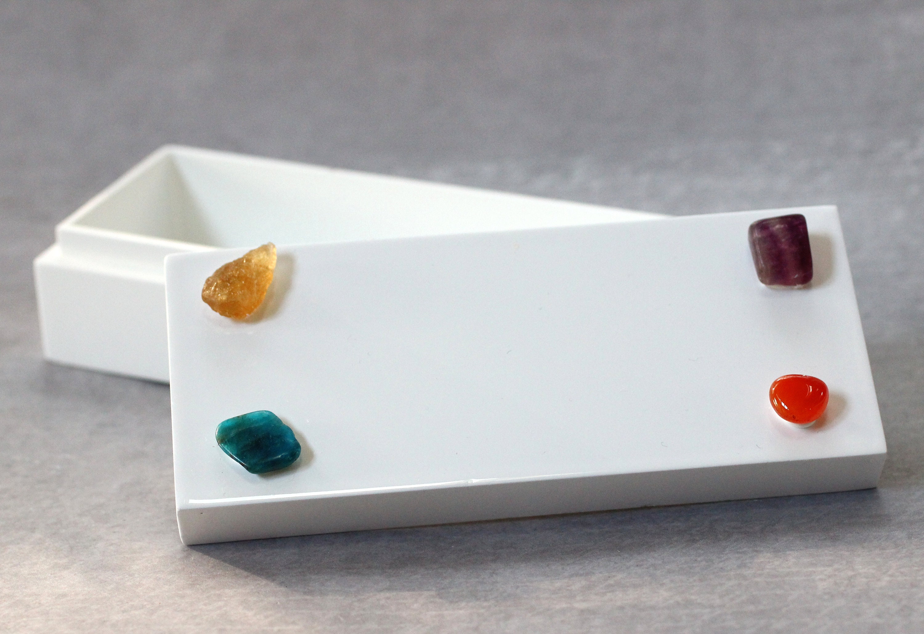 Crystal Jewelry Box, White Jewelry Box, Trinket Box With Lid, Crystal ...