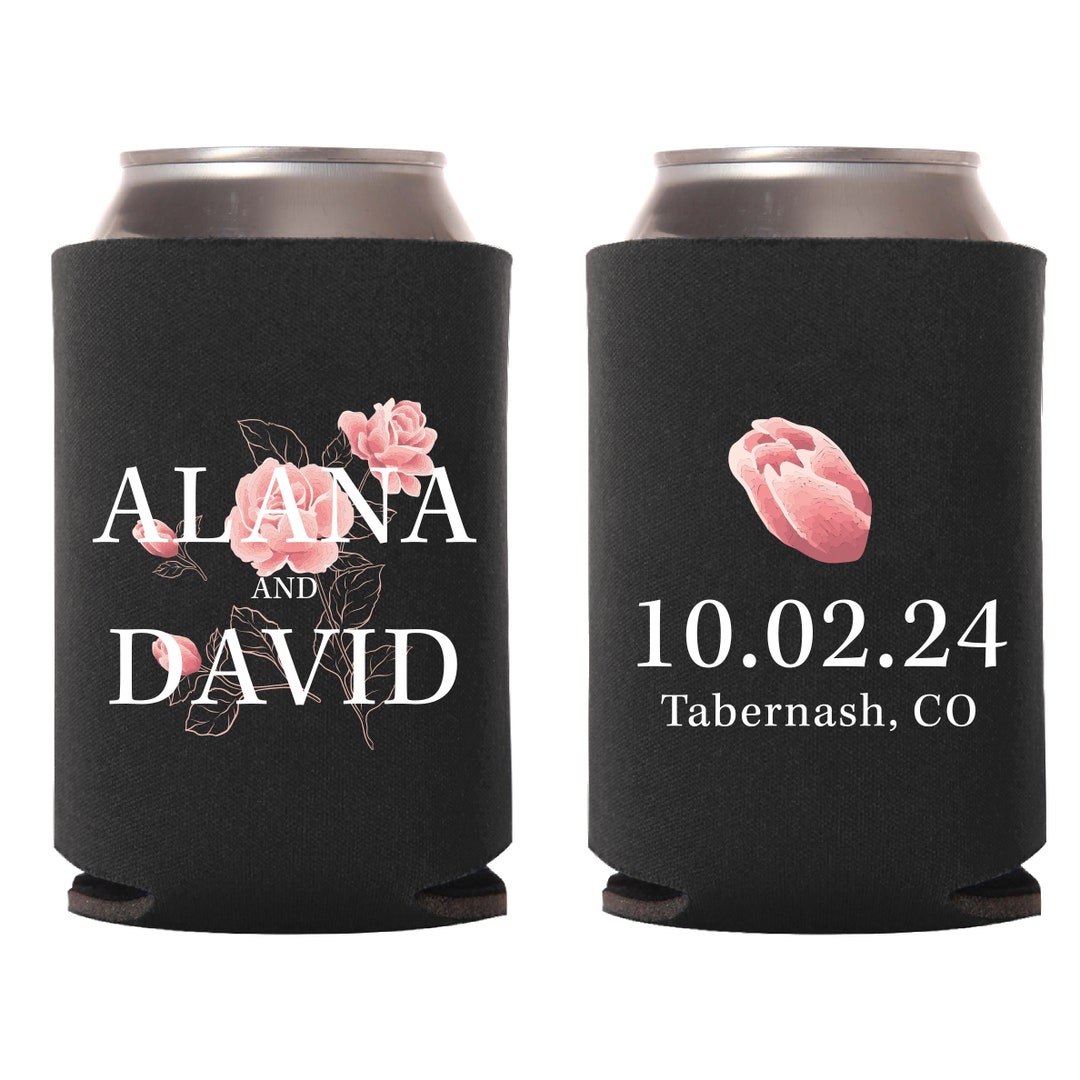 Wedding Can Cooler, Wedding Can Cooler, Personalized Wedding Can Cooler ...