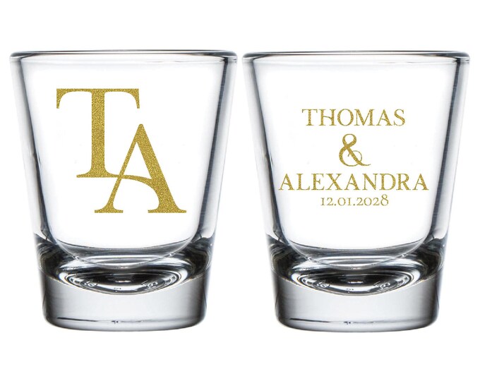 Custom Wedding Shot Glasses, Personalized Wedding Shot Glass Favors ...