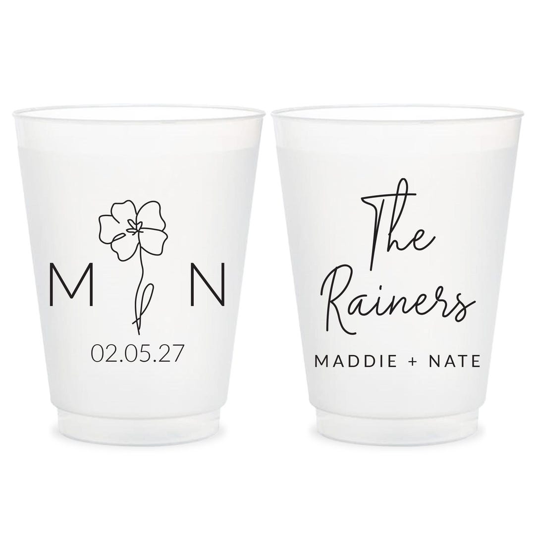 Custom Initials Wedding Frosted Cups, Personalized Wedding Frosted Cups ...