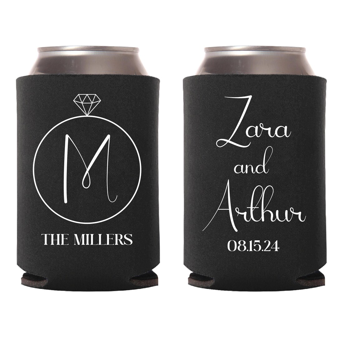 Personalized Wedding Beer Hugger, Custom Wedding Can Coolers, Can ...