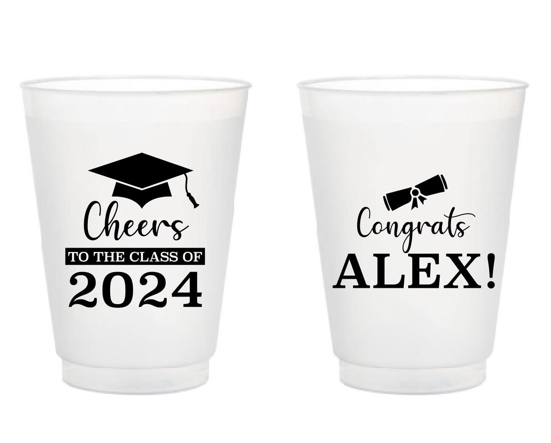 Graduation Frosted Cups, Custom Graduation Frosted Cups, Personalized ...