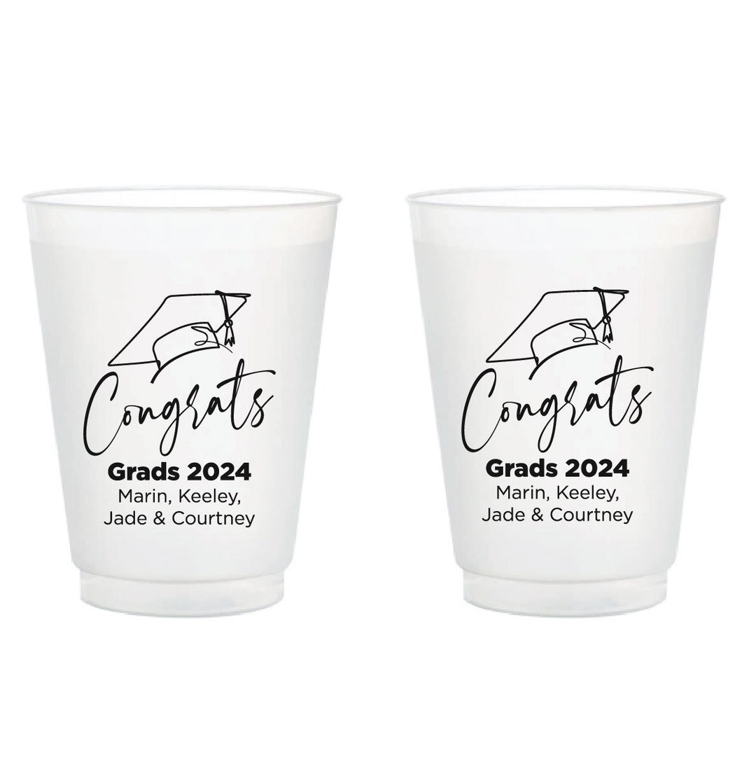 Graduation Party Frosted Cups, Graduation Party Frosted Cups Favors ...
