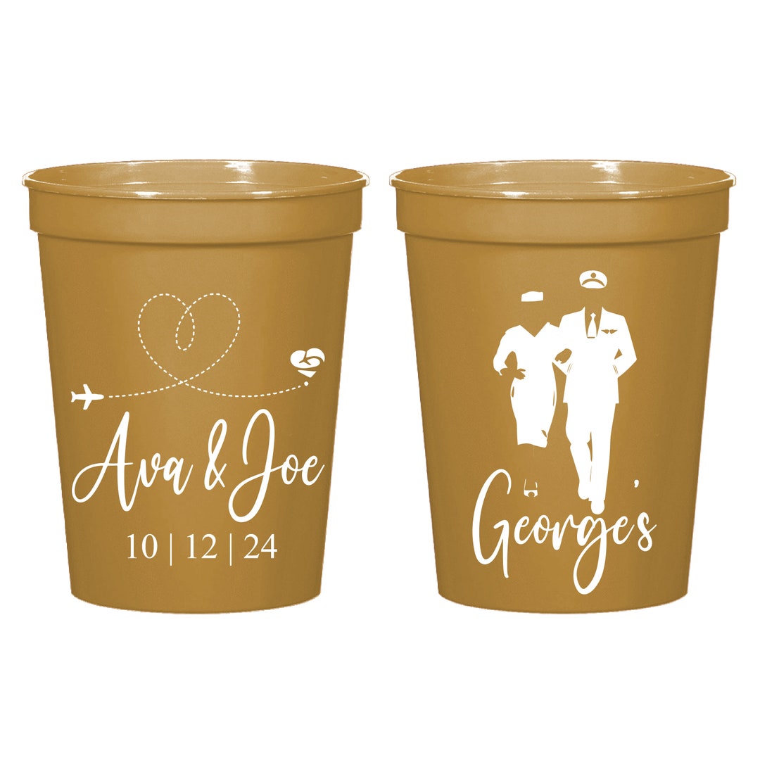 Pilot Theme Wedding Stadium Cups Favor, Personalized Pilot Wedding ...
