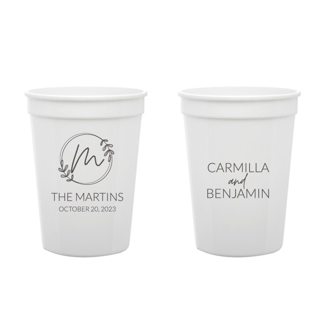 Custom Wedding Stadium Cups, Personalized 16oz Stadium Cups, Custom ...