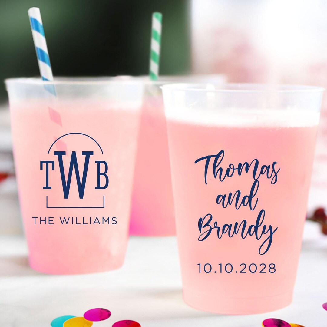 Custom Wedding Monogram Frosted Cups, Frosted Cups Wedding Favors ...