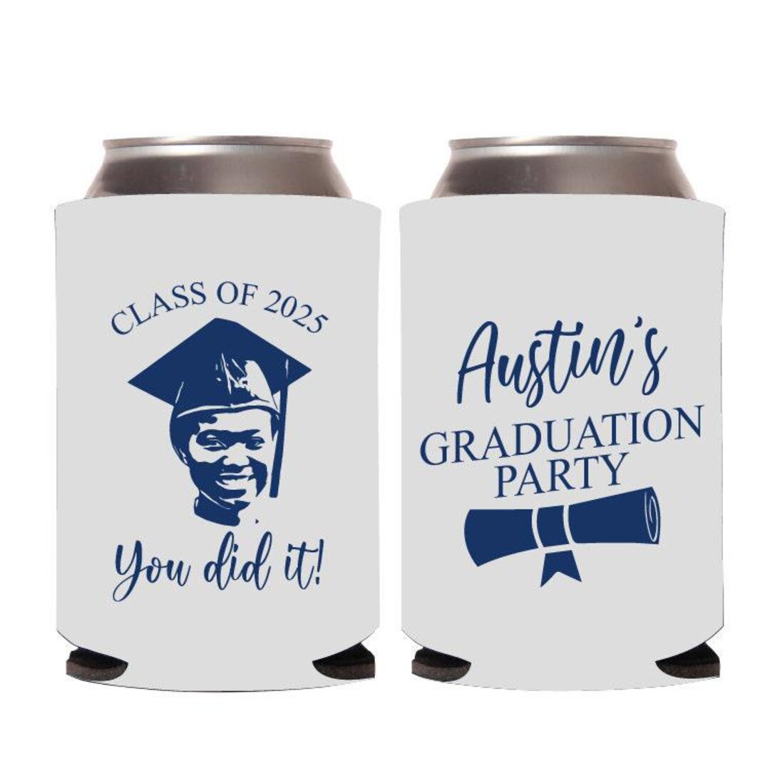 Custom Portrait Graduation Party Can Coolers, Personalized Portrait ...