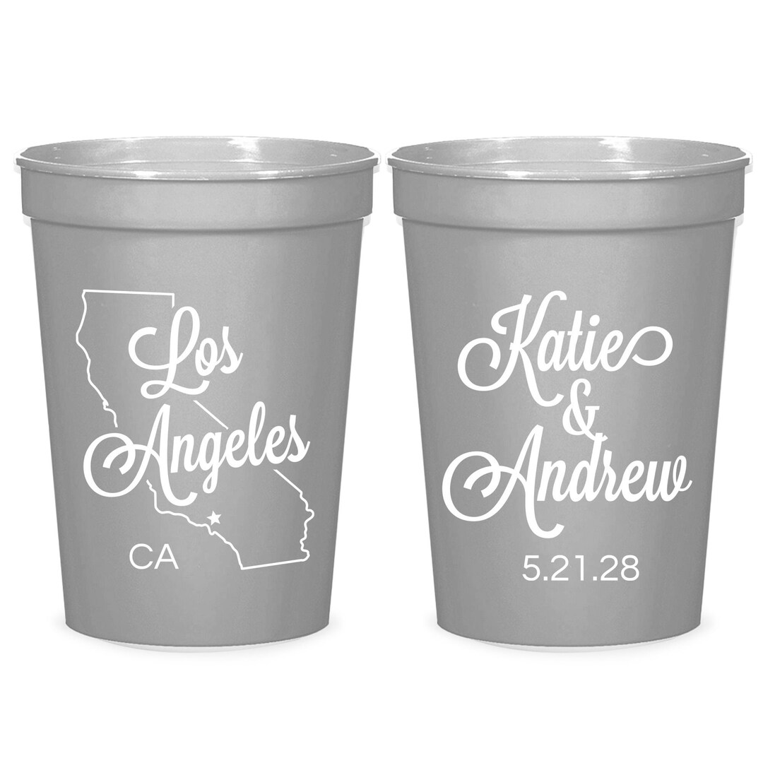 State Map Wedding Stadium Cups, Custom Wedding Stadium Cups, Custom ...