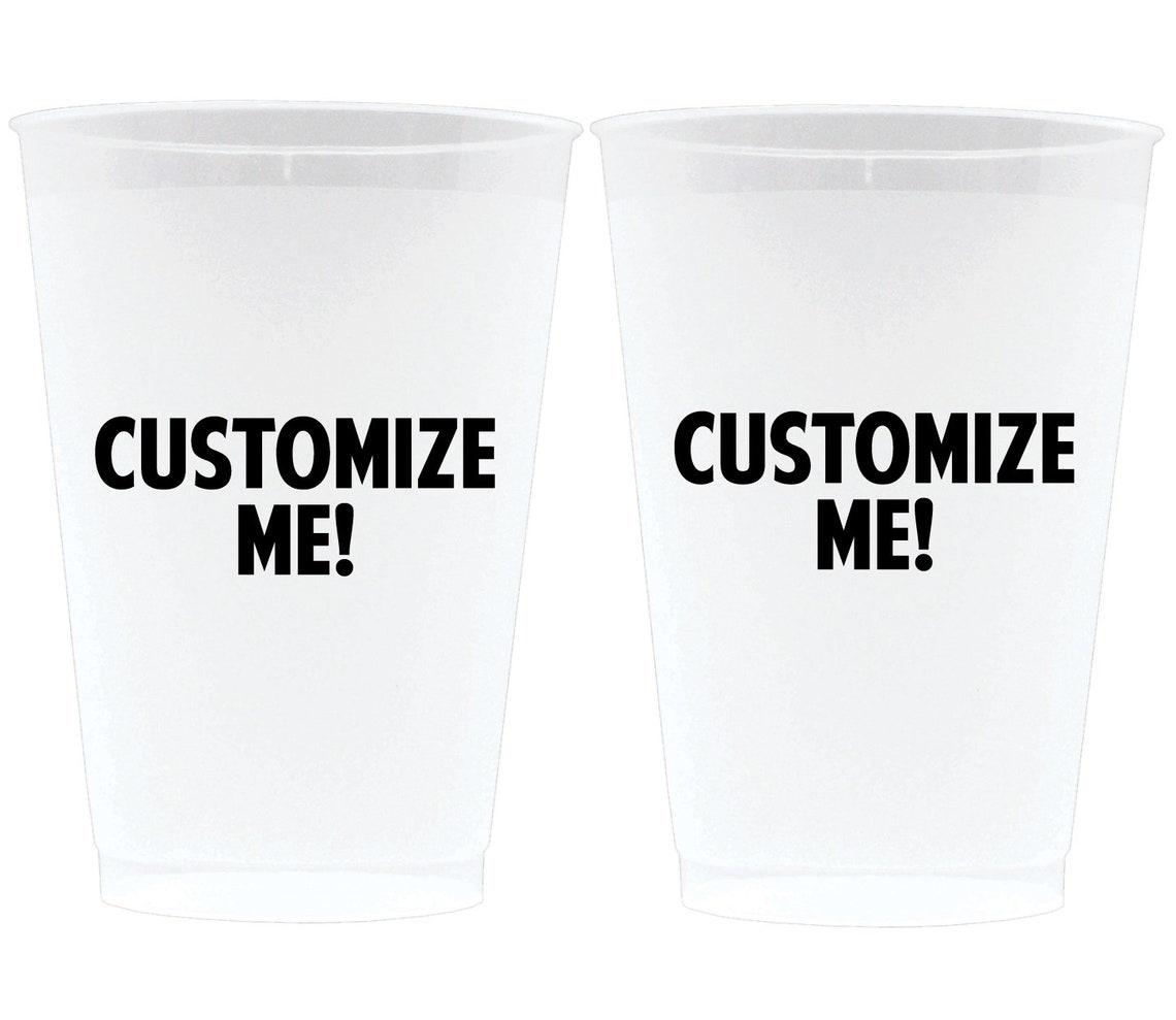 Plastic Frosted Cups Wedding Plastic Personalized Frosted - Etsy