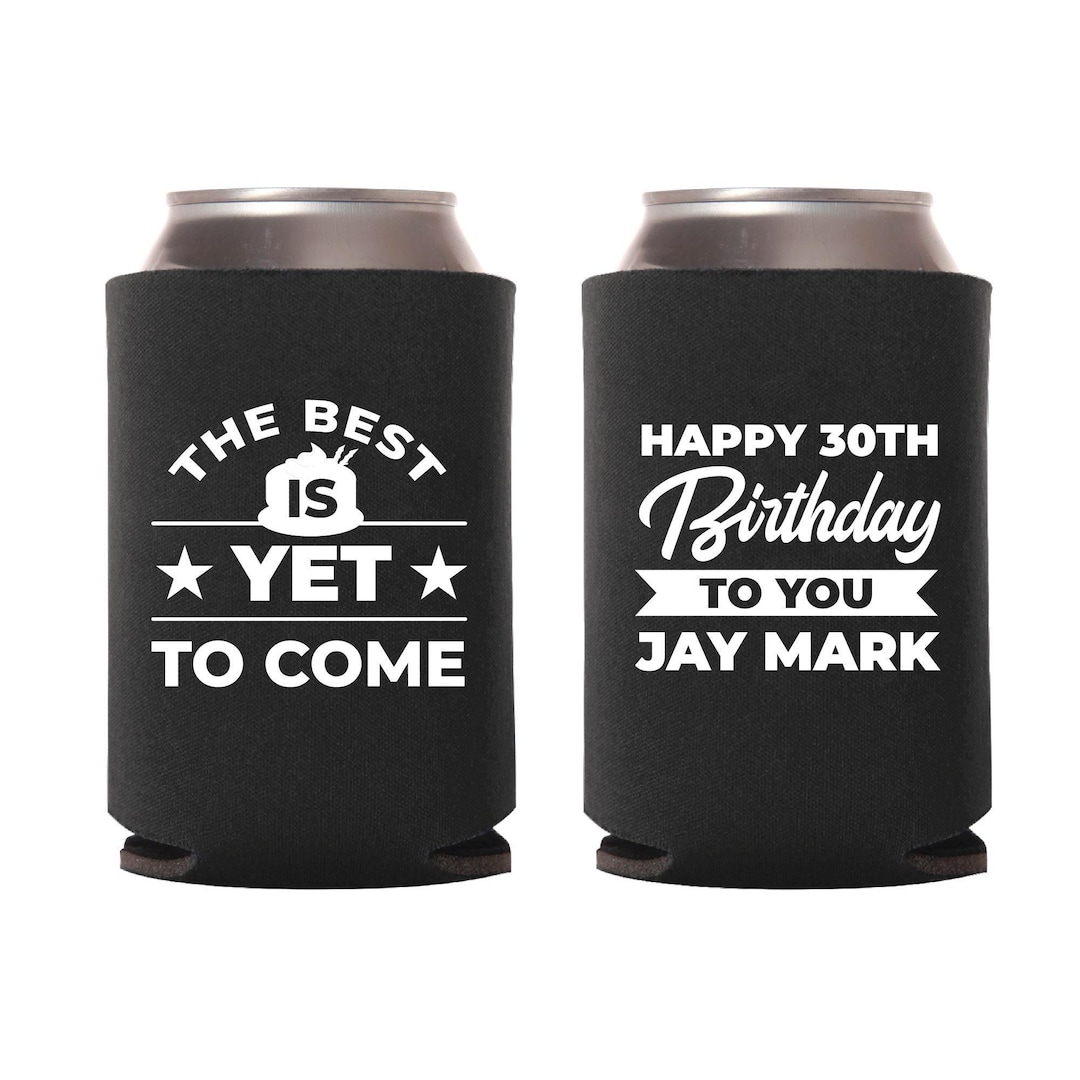 Personalized Birthday Party Beer Huggers, 30th Birthday Can Coolers ...
