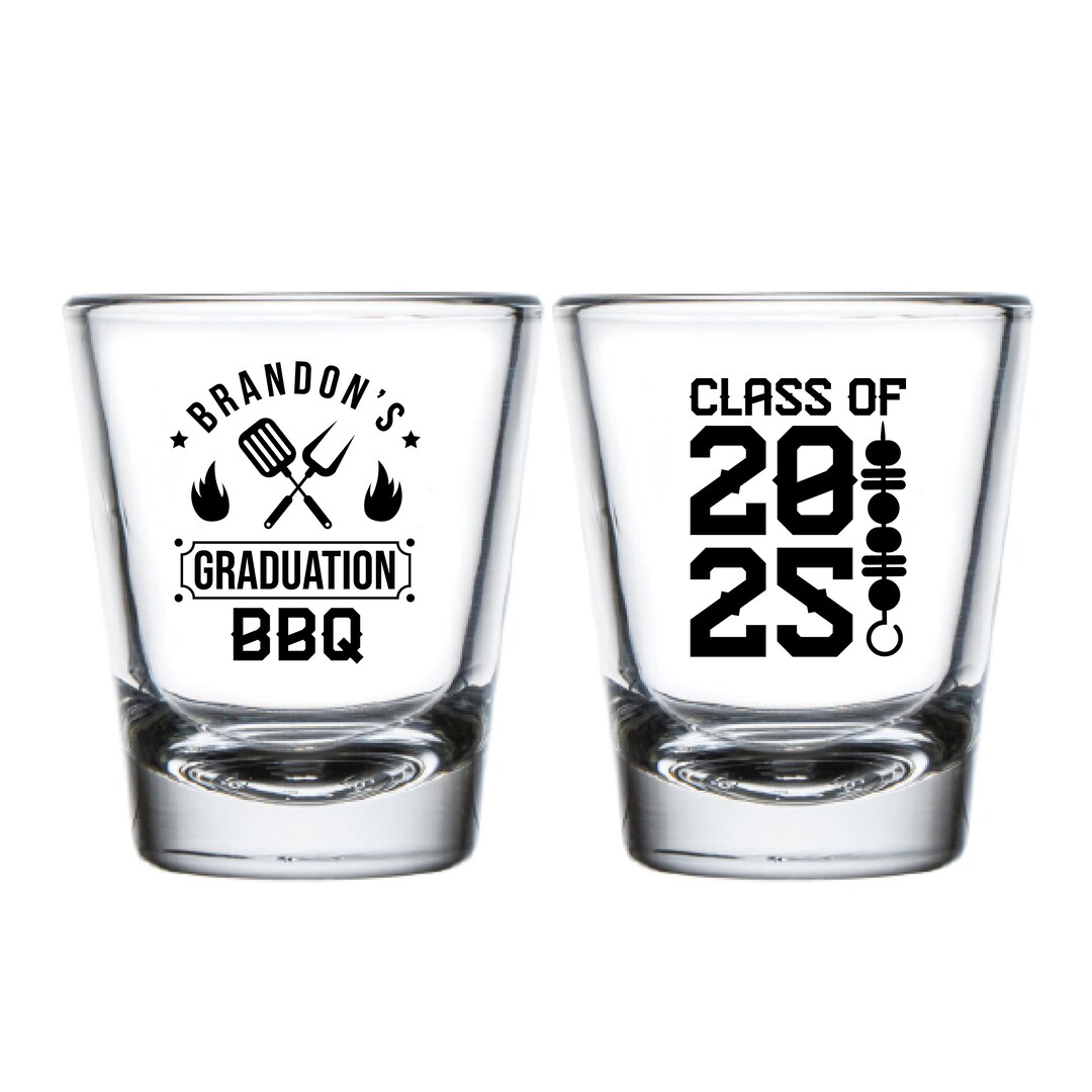 Custom Graduation Barbecue Shot Glasses, Personalized Graduation Bbq ...