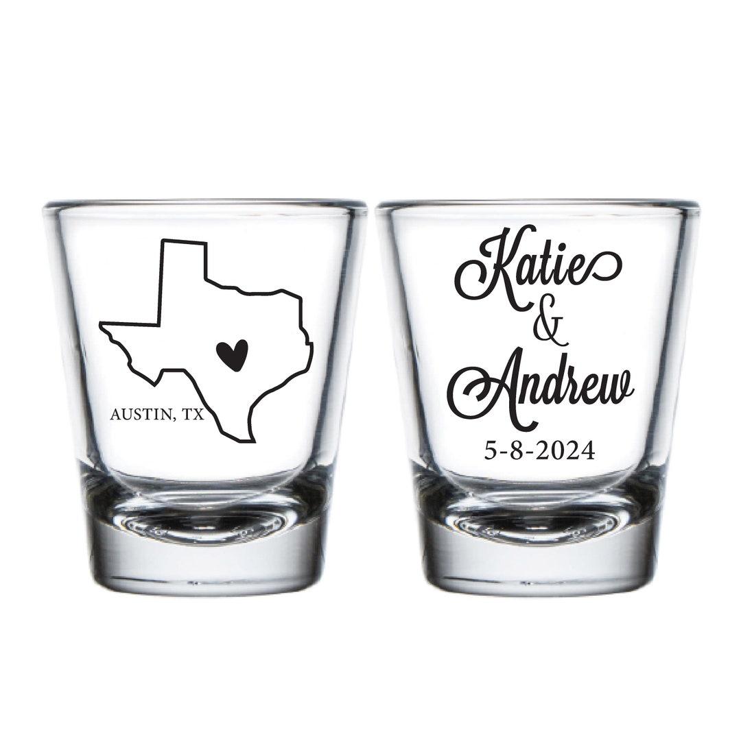 State Map Wedding Shot Glasses, Custom Wedding Shot Glasses ...