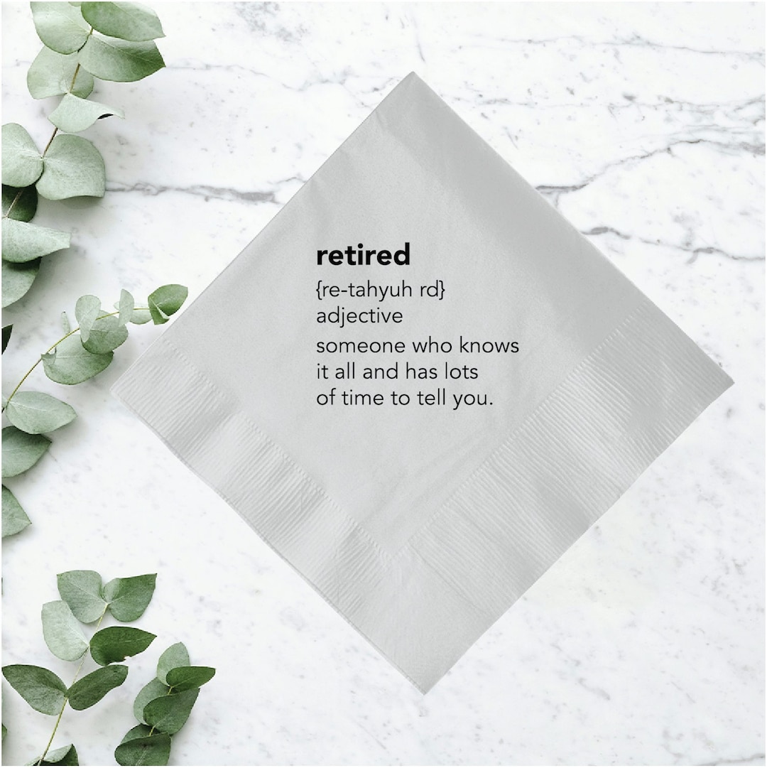Custom Paper Napkin Retirement Party Favors, Personalized Retirement ...