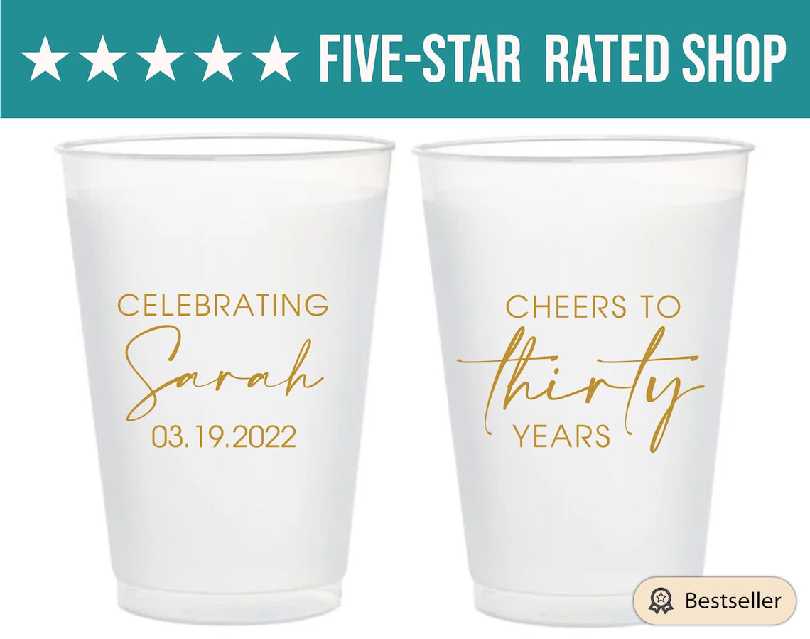 Custom Birthday Cups Personalized Birthday Cups 30th - Etsy