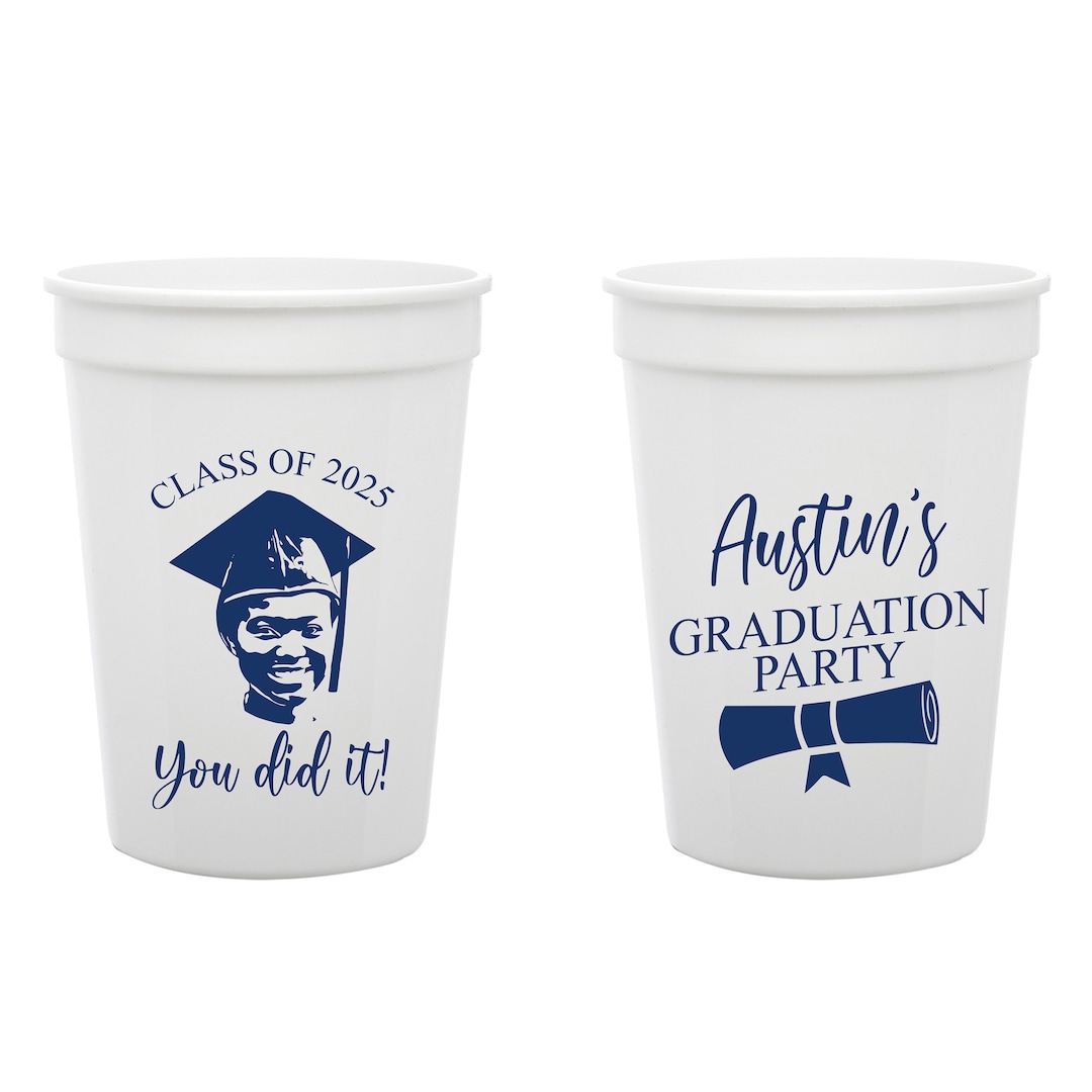 Custom Portrait Graduation Party Stadium Cups, Personalized Portrait ...
