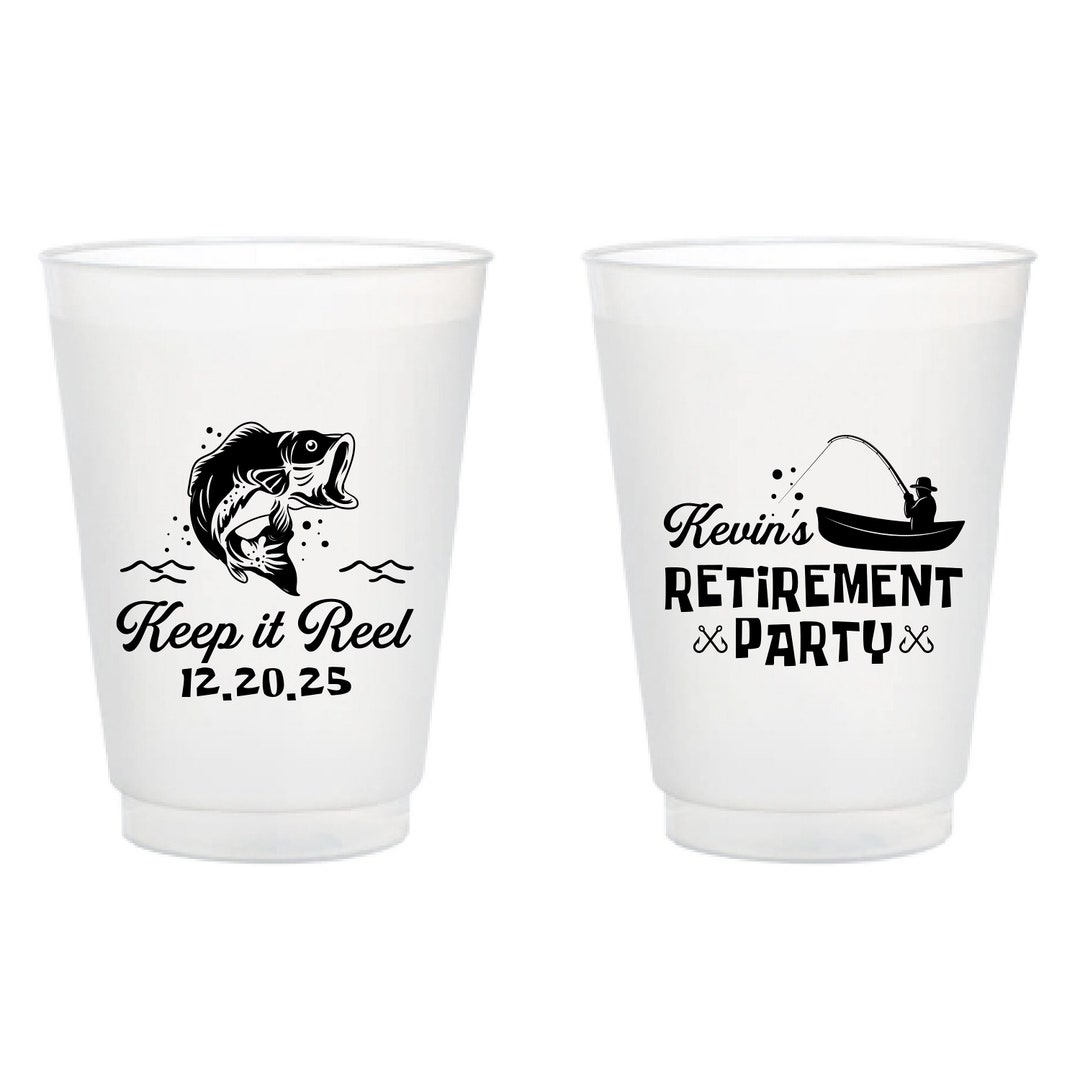 Keepin It Reel Retirement Party Frosted Cup, Customized Retirement ...