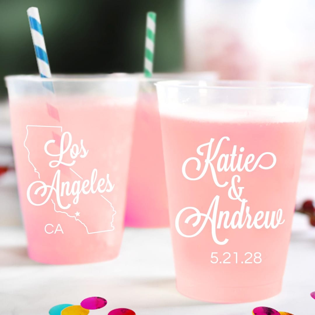 State Map Wedding Frosted Cups, Custom Wedding Frosted Cups ...