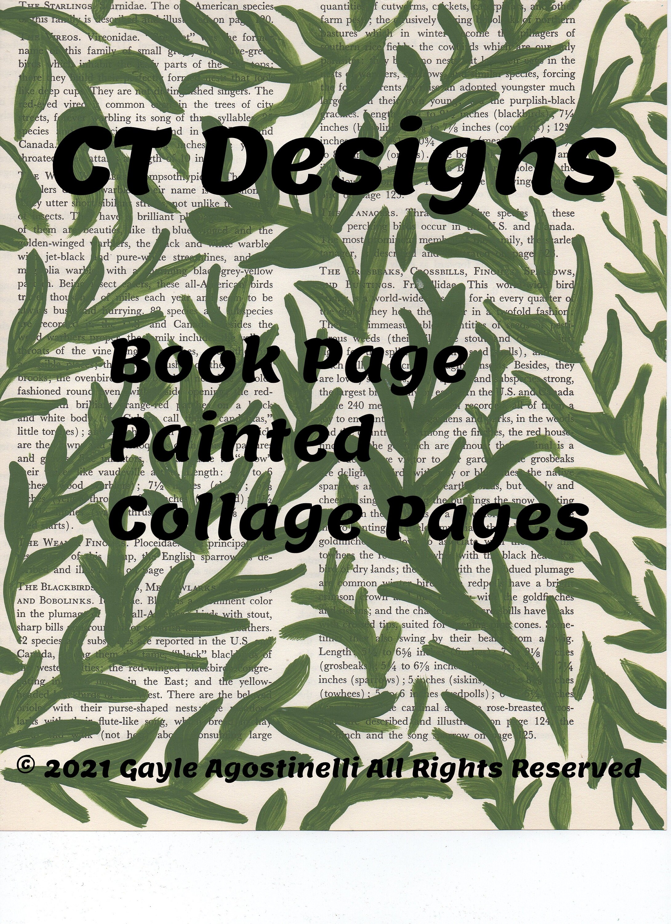 Book Page Painted Collage Pages Digital Download - Etsy