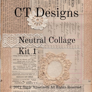 Vintage Neutral Collage Kit 1 Digital Download - Etsy